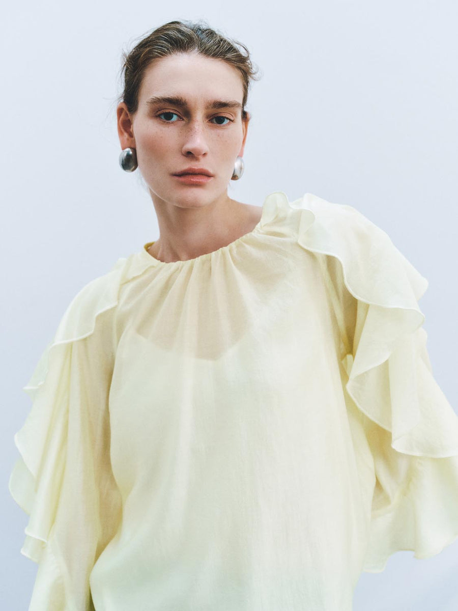 Slip Ruffle Overhead Shirt – URBAN REVIVO Singapore