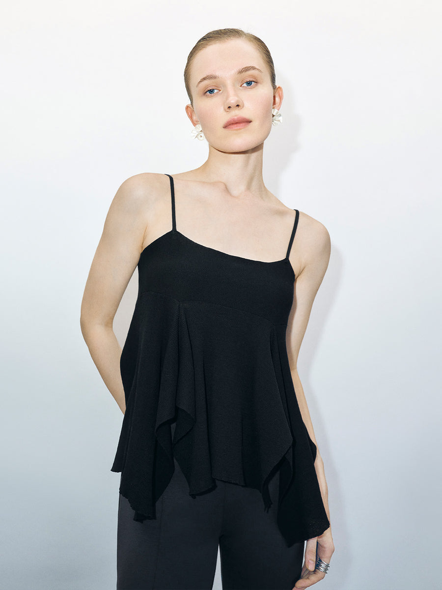 Ruffle Skinny Knitted Cami Top – URBAN REVIVO Singapore