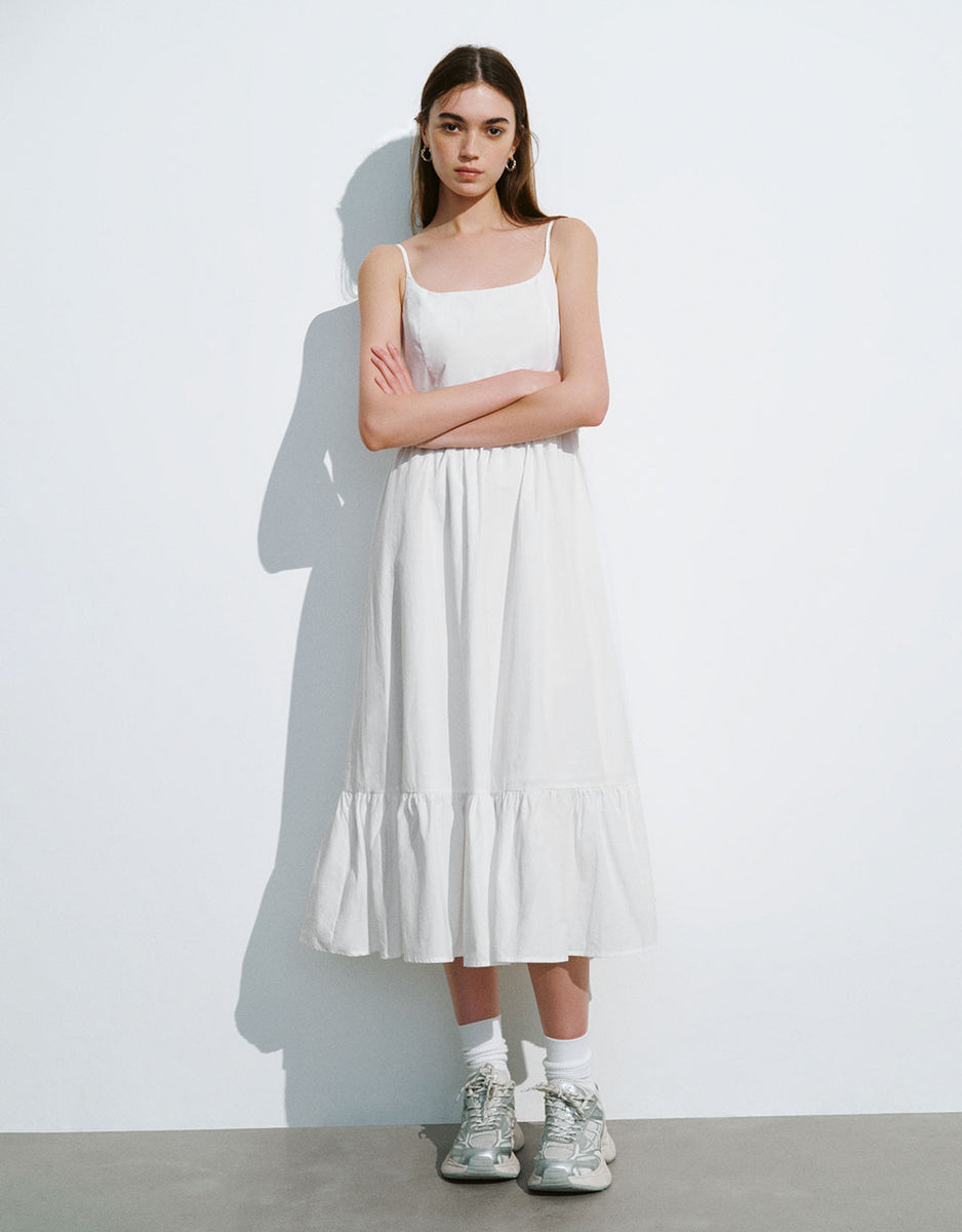 Off-Shoulder A-Line Cami Dress – Urban Revivo Singapore