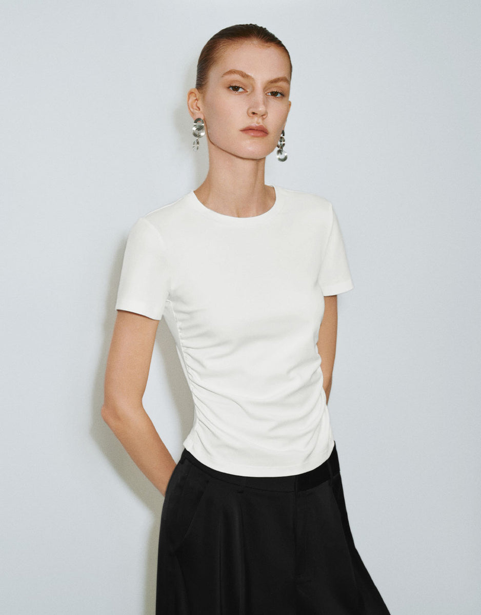 Crew Neck Straight T-Shirt – URBAN REVIVO Singapore