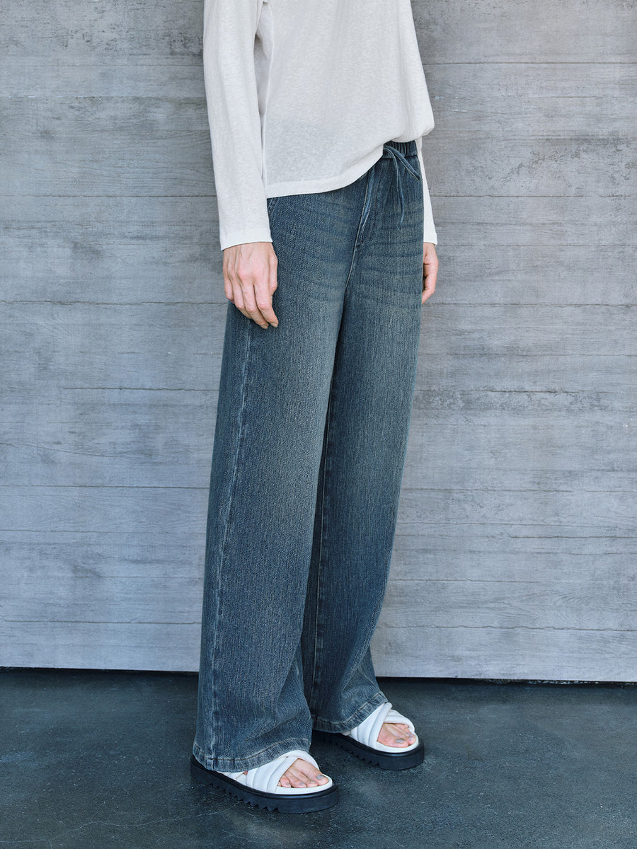 Drawstring Waist Loose Jeans – URBAN REVIVO Singapore