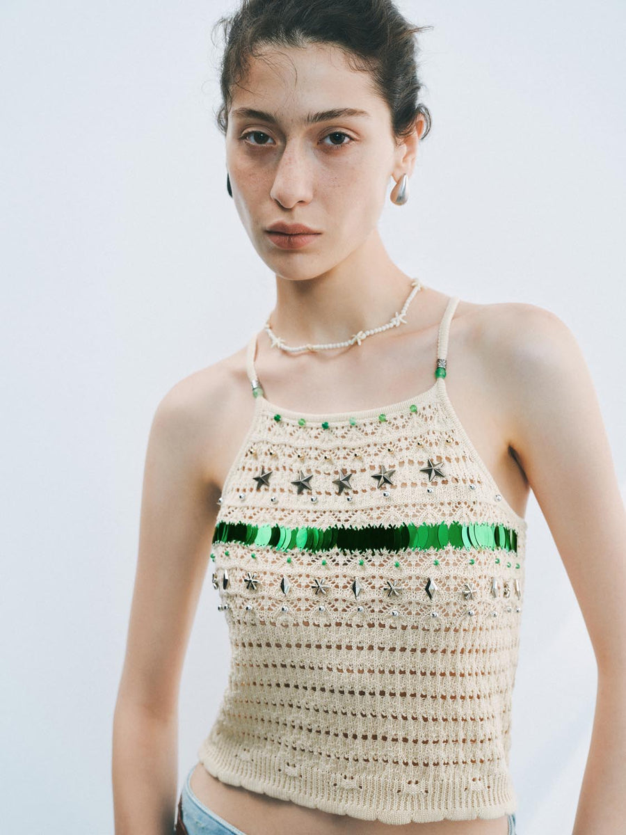 Crochet Knitted Cami Tops – URBAN REVIVO Singapore