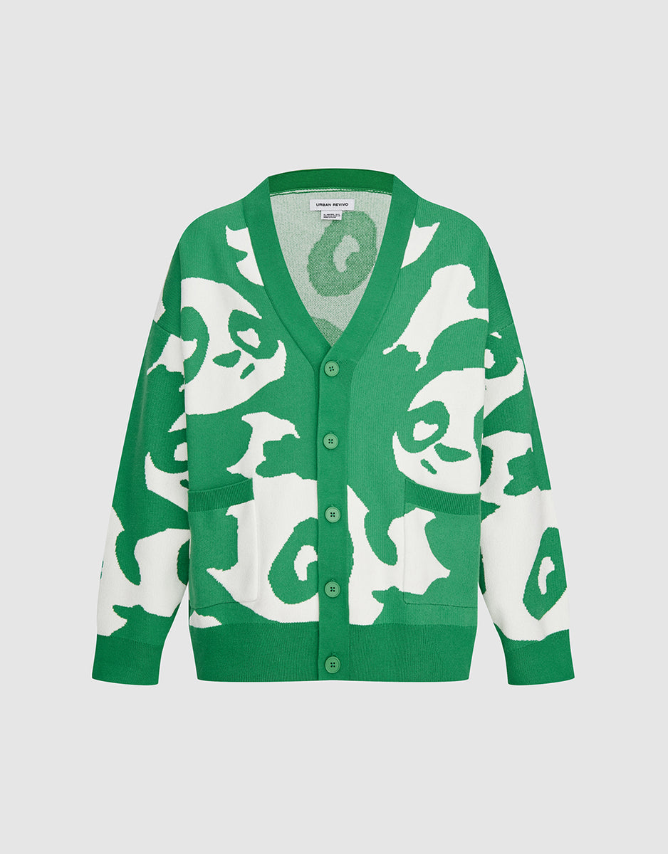 Panda Print Cardigan – URBAN REVIVO Singapore
