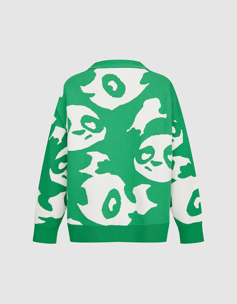 Panda Print Cardigan – URBAN REVIVO Singapore